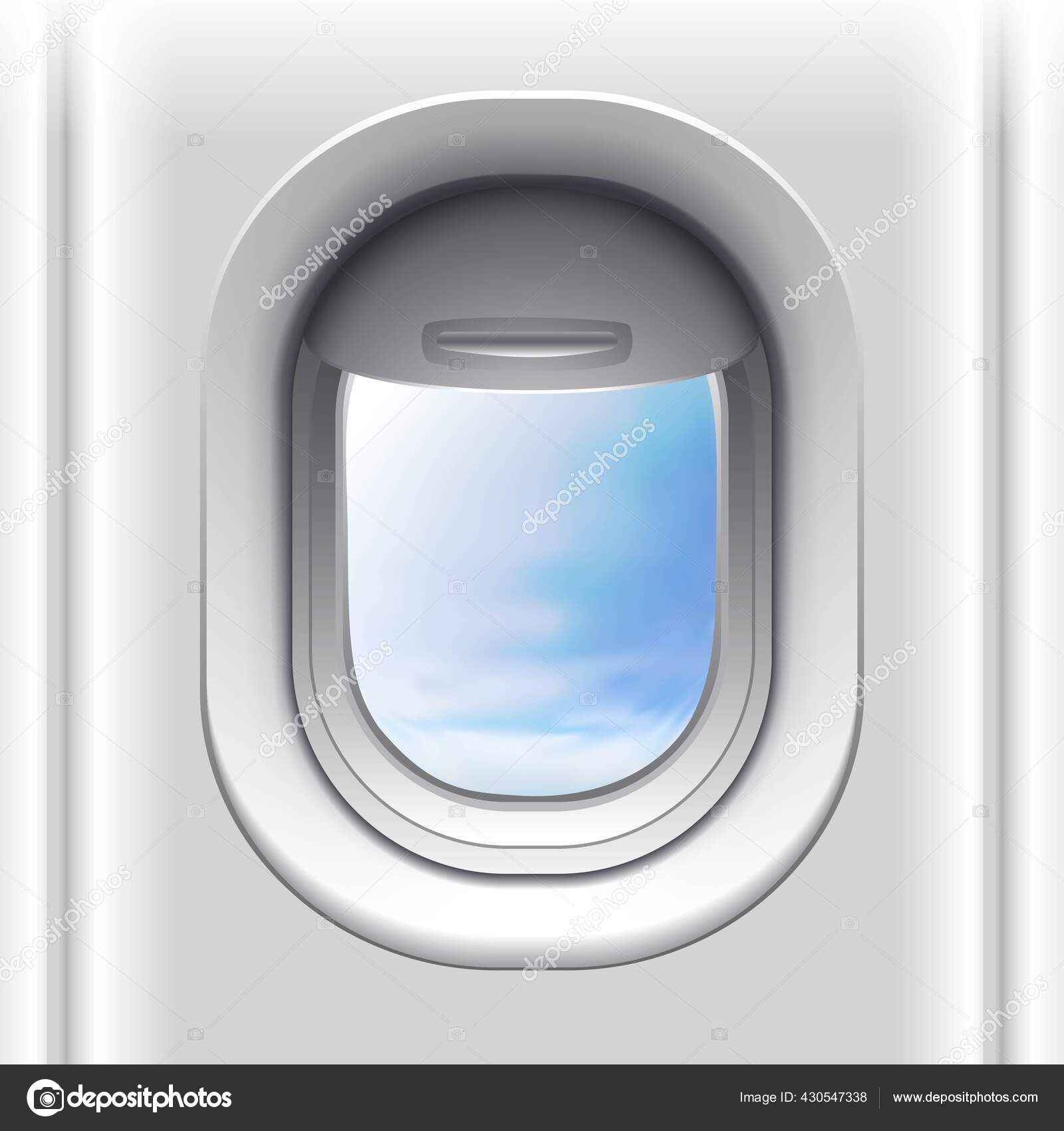 Realistic Vector Airplane Window Isolated White Background Stock Vector ...