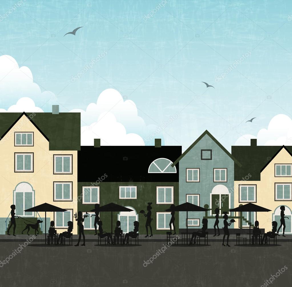 Outside restaurants Stock Vector by ©intararit 52368055