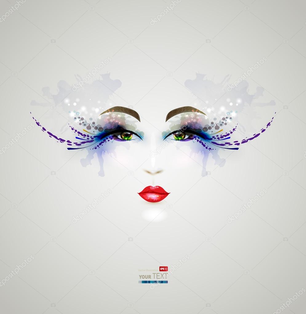 Woman face with makeup Stock Vector by ©antart 62734765