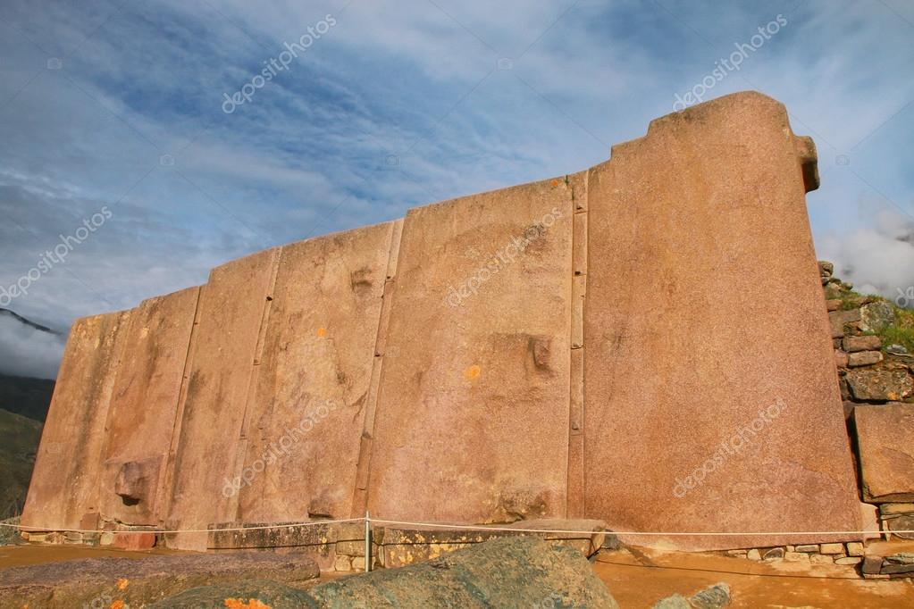 Wall of the Six Monoliths at Inca Fortress in Ollantaytambo, Per ...