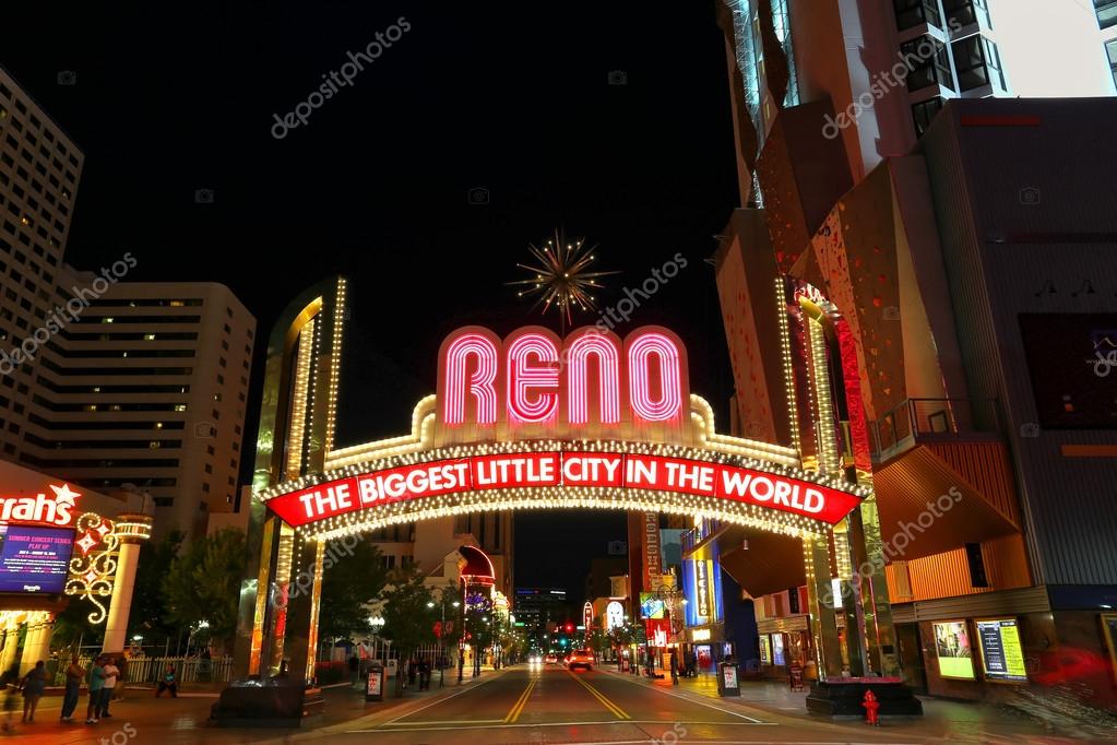 RENO, USA - AUGUST 12: "The Biggest Little City in the World" sign over ...