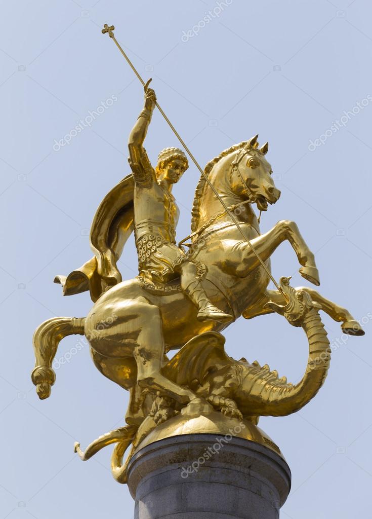 St george statue at Freedom square — Stock Photo © posztos #79484738
