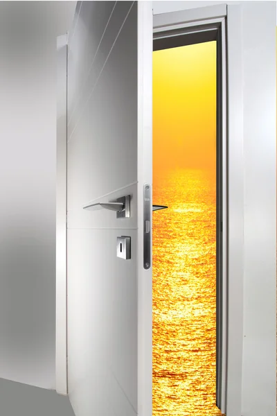 Door open to the sunset - Stock Image - Everypixel