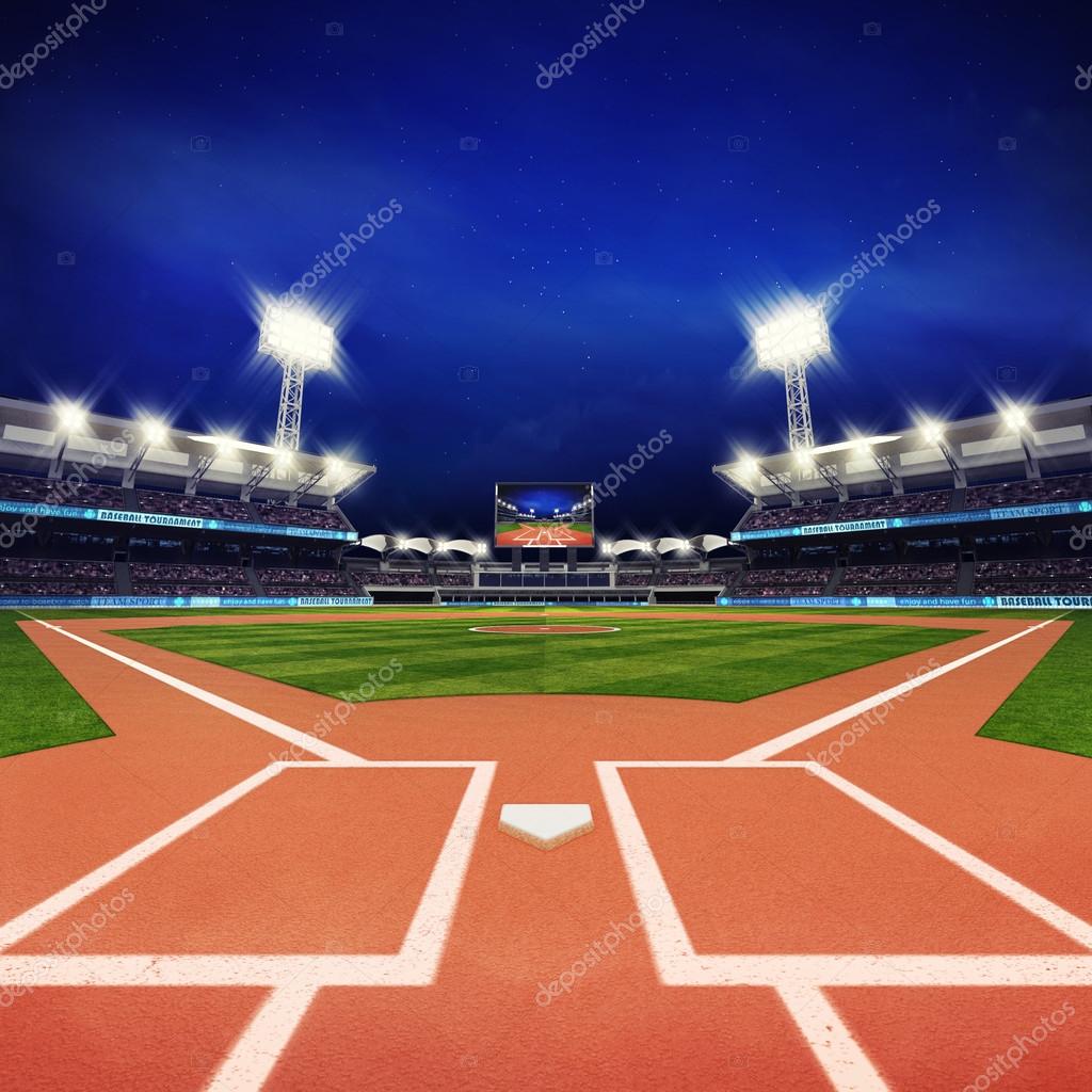 Baseball Field Background At Night