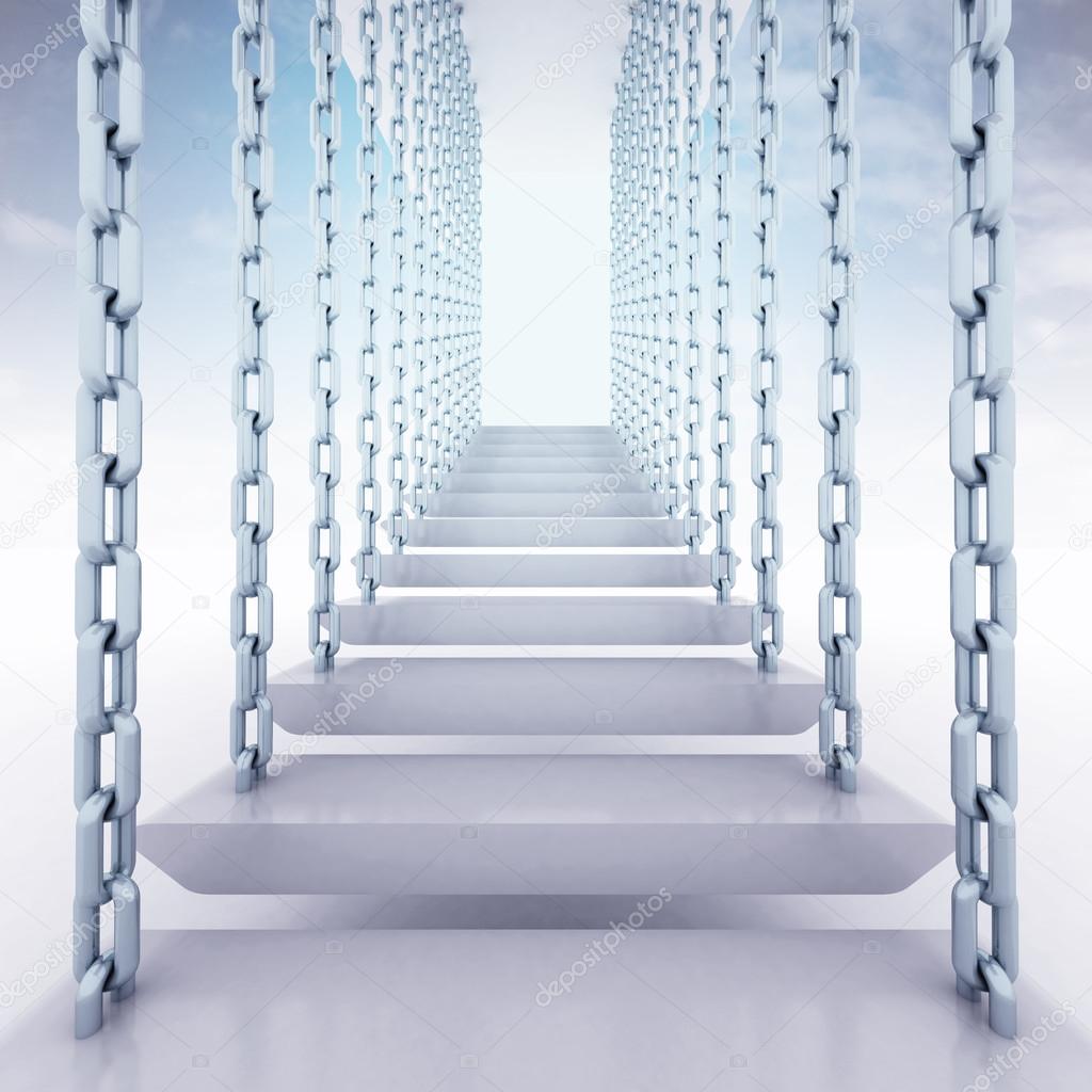 Chain hanged stair steps — Stock Photo © Adikk #70398153