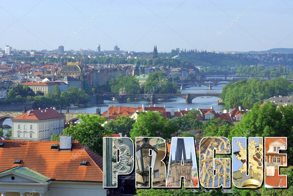 Postcard with view of Prague — Stock Photo © pavila1 #79545924