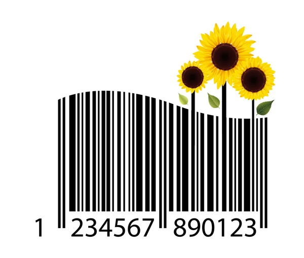 Barcode black flowers — Stock Vector © DylanBZ #5613490