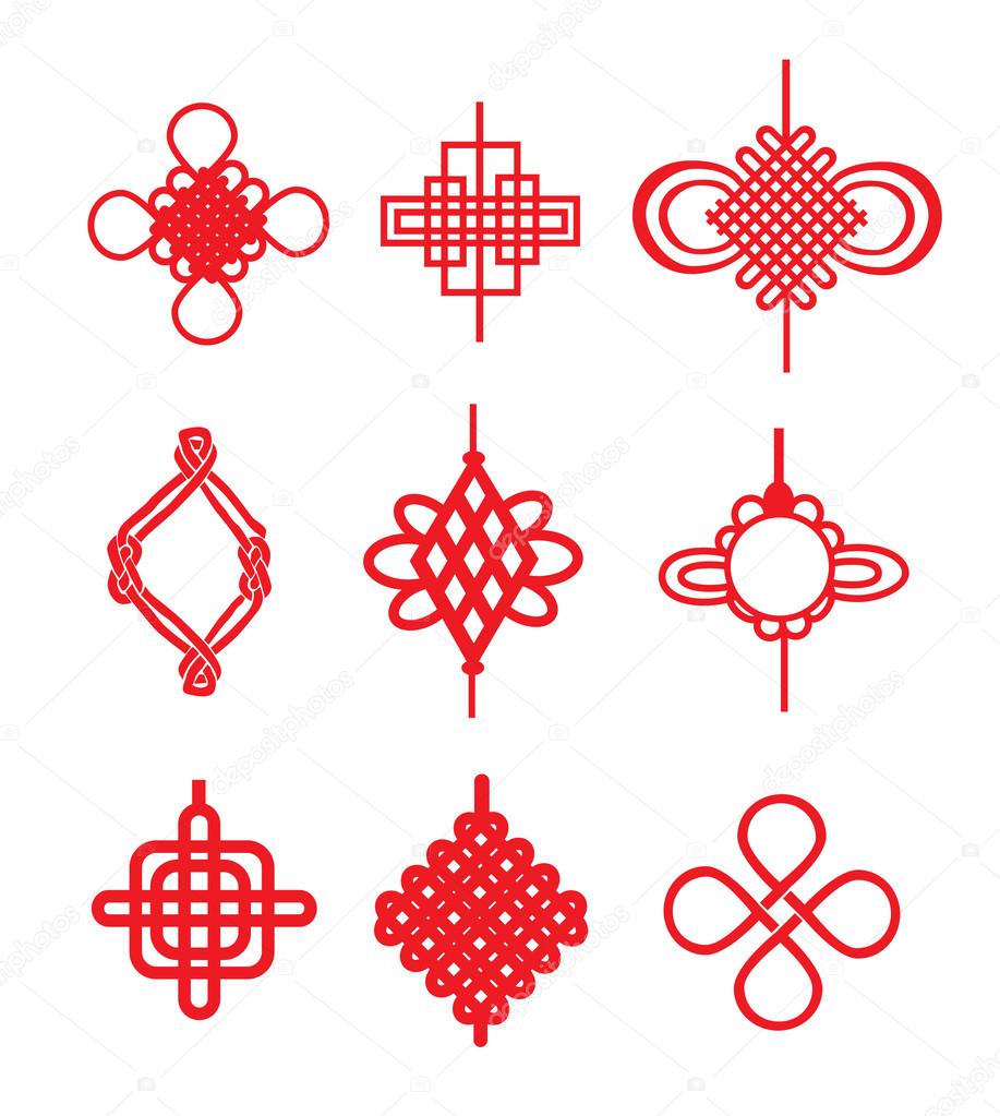 Chinese knots — Stock Vector © baoyan #81313020