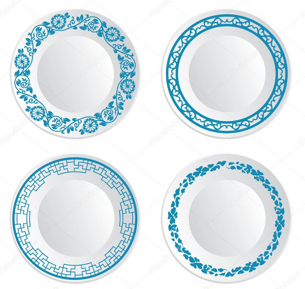 Chinese porcelain plate — Stock Vector © baoyan #86589974