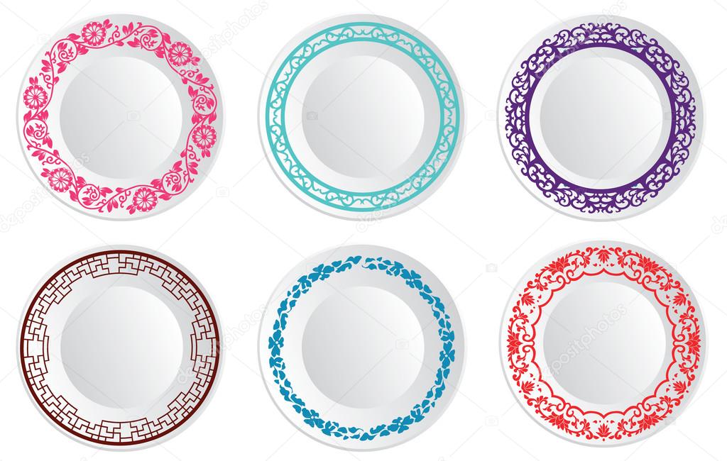 Chinese porcelain plate — Stock Vector © baoyan #91520816