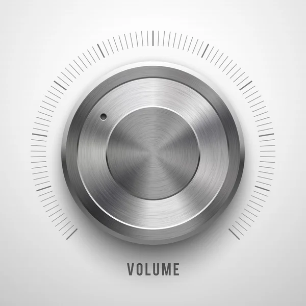 Volume button (music knob) with metal texture (chrome) — Stock Vector ...
