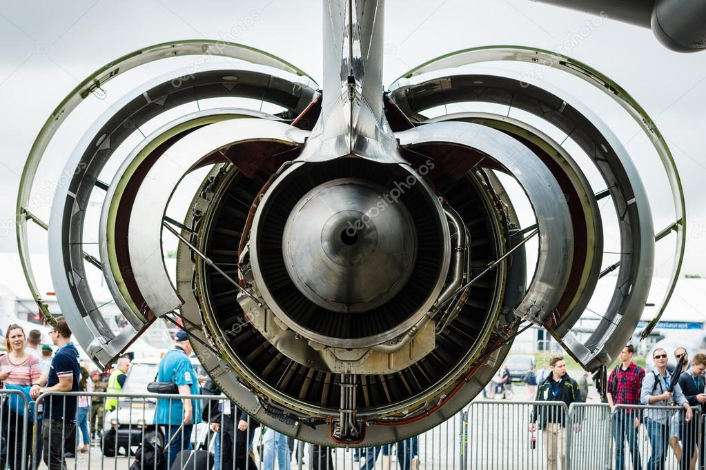 Turbofan engine General Electric CF6-80C2 of medical aircraft Airbus ...