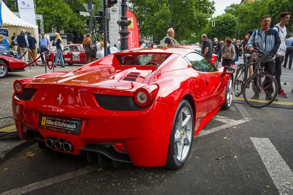 Sports car Ferrari 458 Spider (since 2011). Rear view. The Classic Days ...