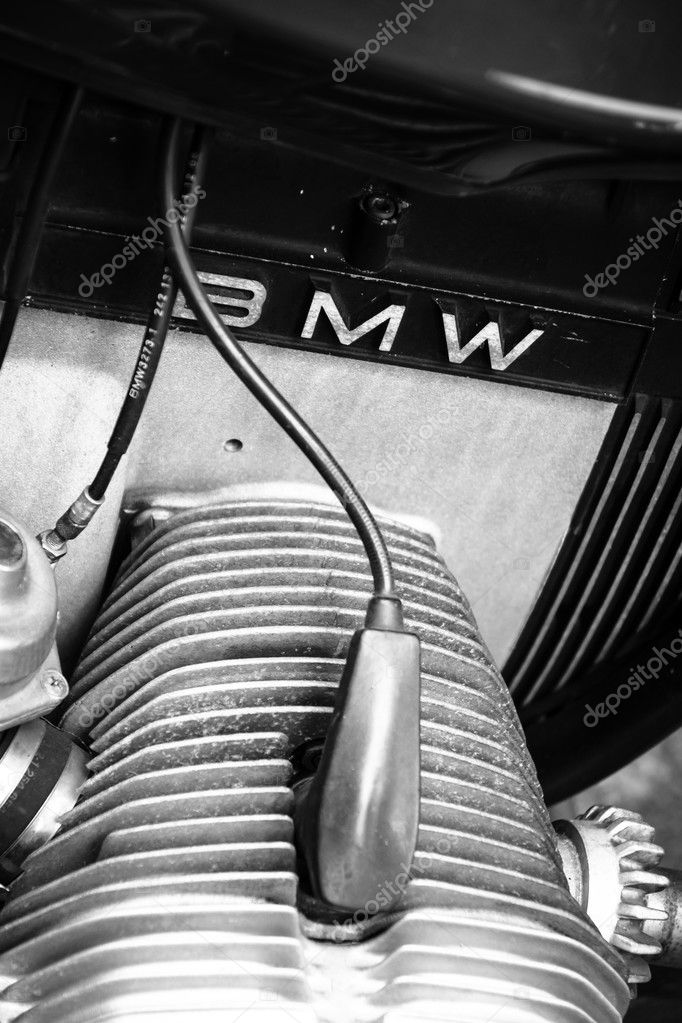 Motorbike's engine BMW R45, 1981. Black and white. The Classic Days on ...