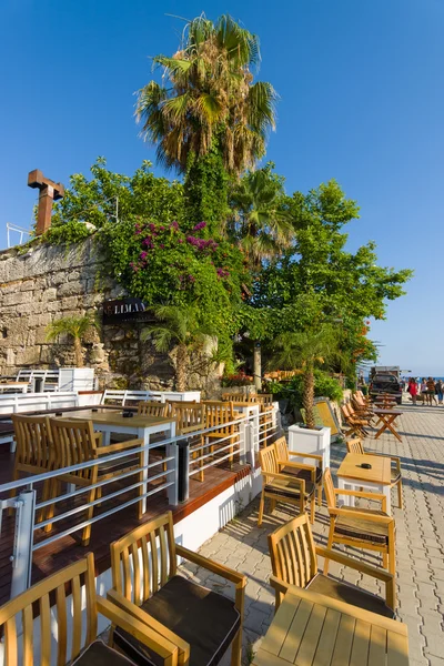 Waterfront seaport. Side - Greek and later Roman city on the Anatolian ...