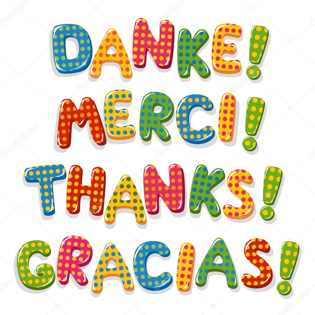 Thanks colorful lettering with polka dot pattern Stock Vector Image by ...