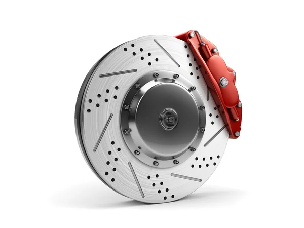 Disassembled Brake Disc with Red Calliper from a Racing Car — Stock ...