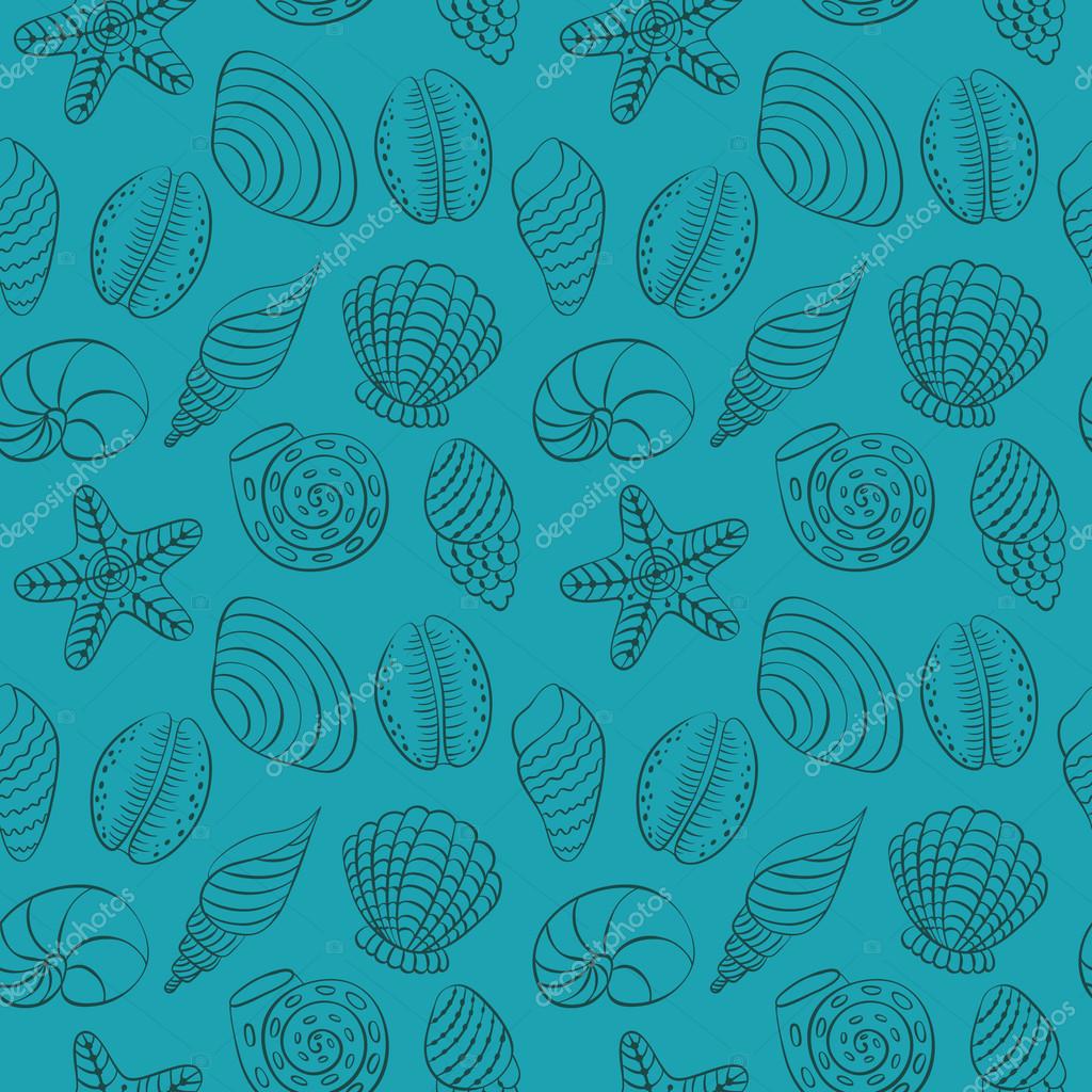 Sea shells seamless pattern texture background Stock Vector Image by ...