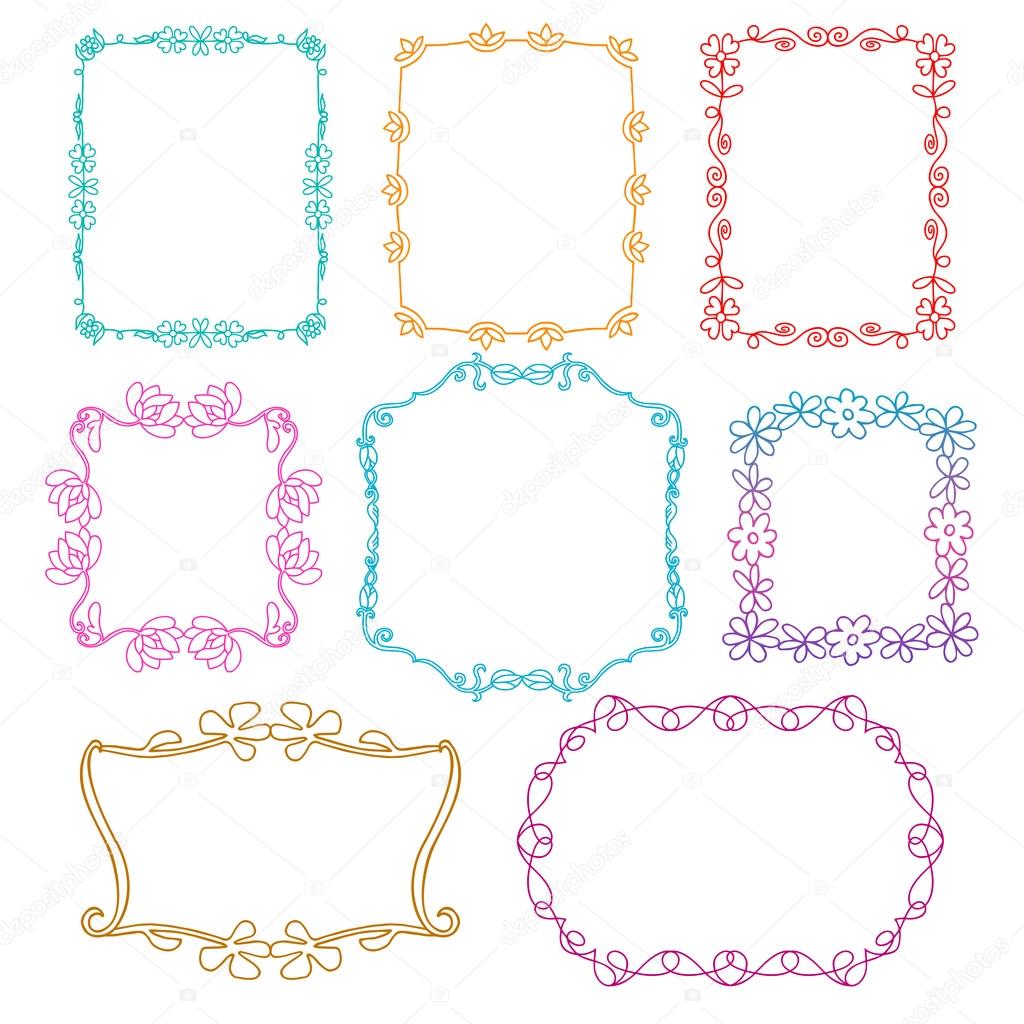 Doodle Colored Frames