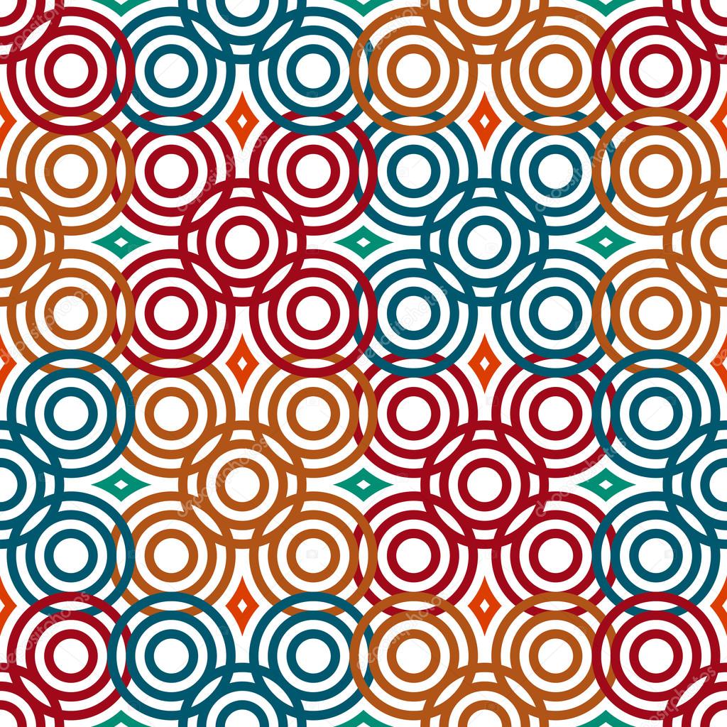 Geometric vector pattern in retro style, modern stylish circle texture ...