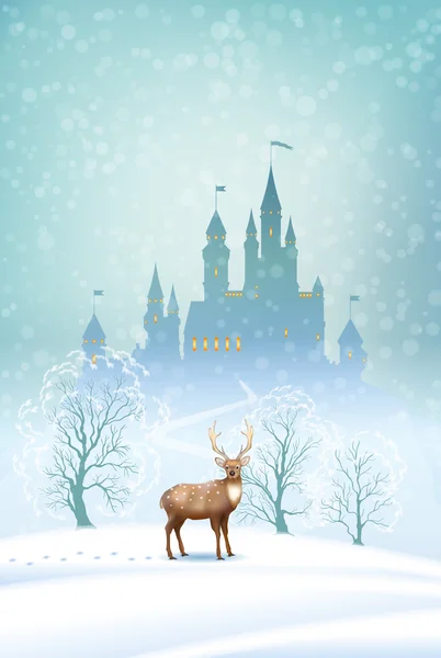 Christmas Winter Castle — Stock Vector © kostins #55644901