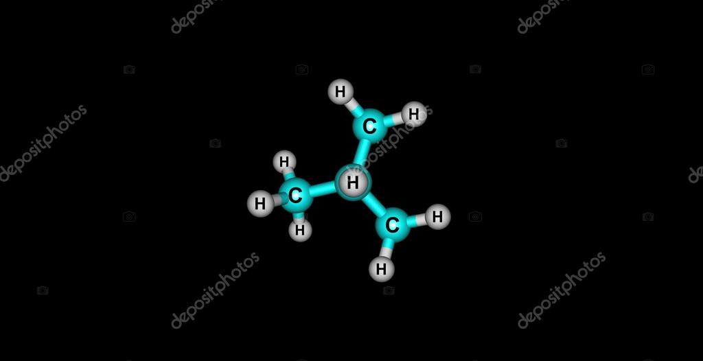 Isobutane molecular structure isolated on black — Stock Photo © olla ...