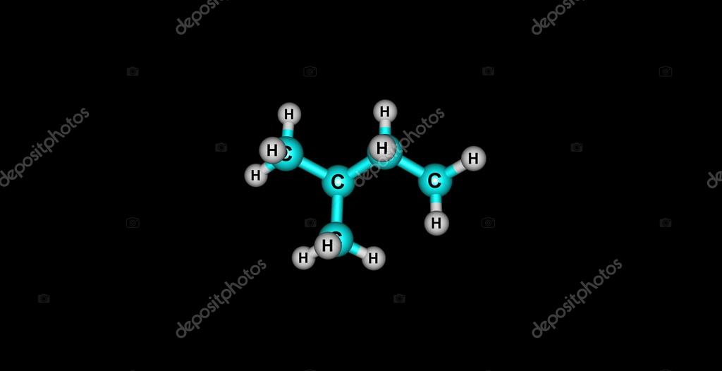 Isopentane molecular structure isolated on black — Stock Photo © olla ...