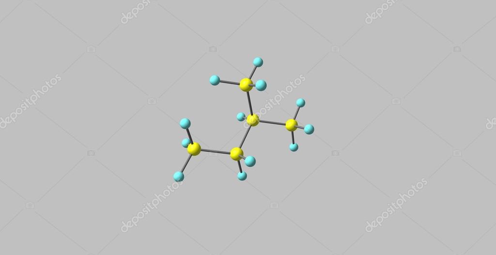 Isopentane molecular structure isolated on grey — Stock Photo © olla ...