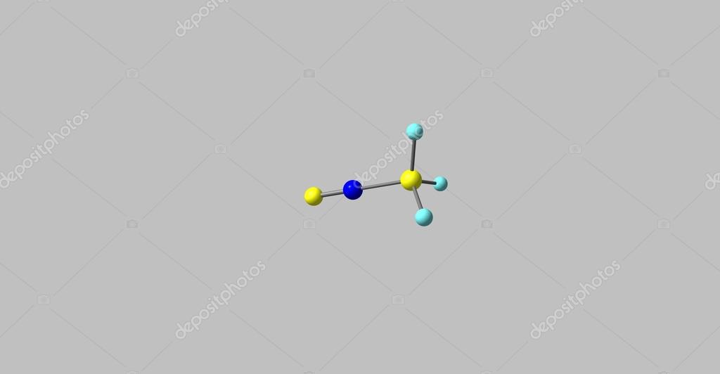 Methyl isocyanide molecular structure isolated on grey — Stock Photo ...
