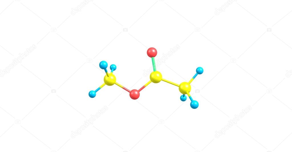Methyl acetate molecular structure isolated on white — Stock Photo ...