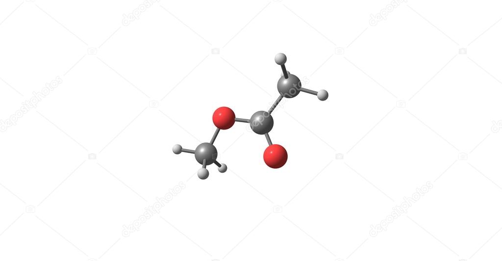Methyl acetate molecular structure isolated on white — Stock Photo ...