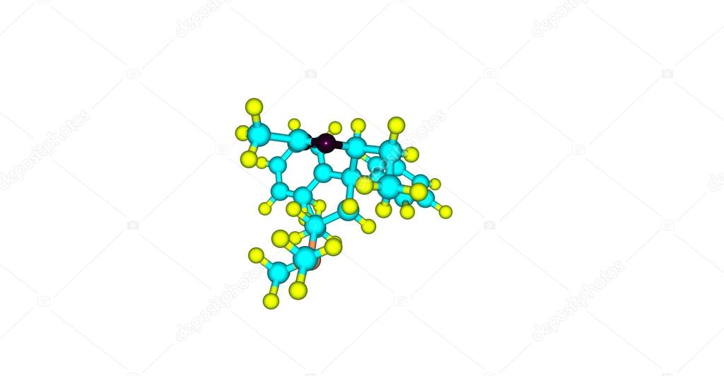 Acetylmethadol molecular structure isolated on white Stock Illustration ...