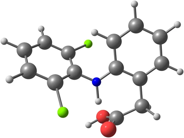 Diclofenac molecular structure isolated on white — Stock Photo © olla ...