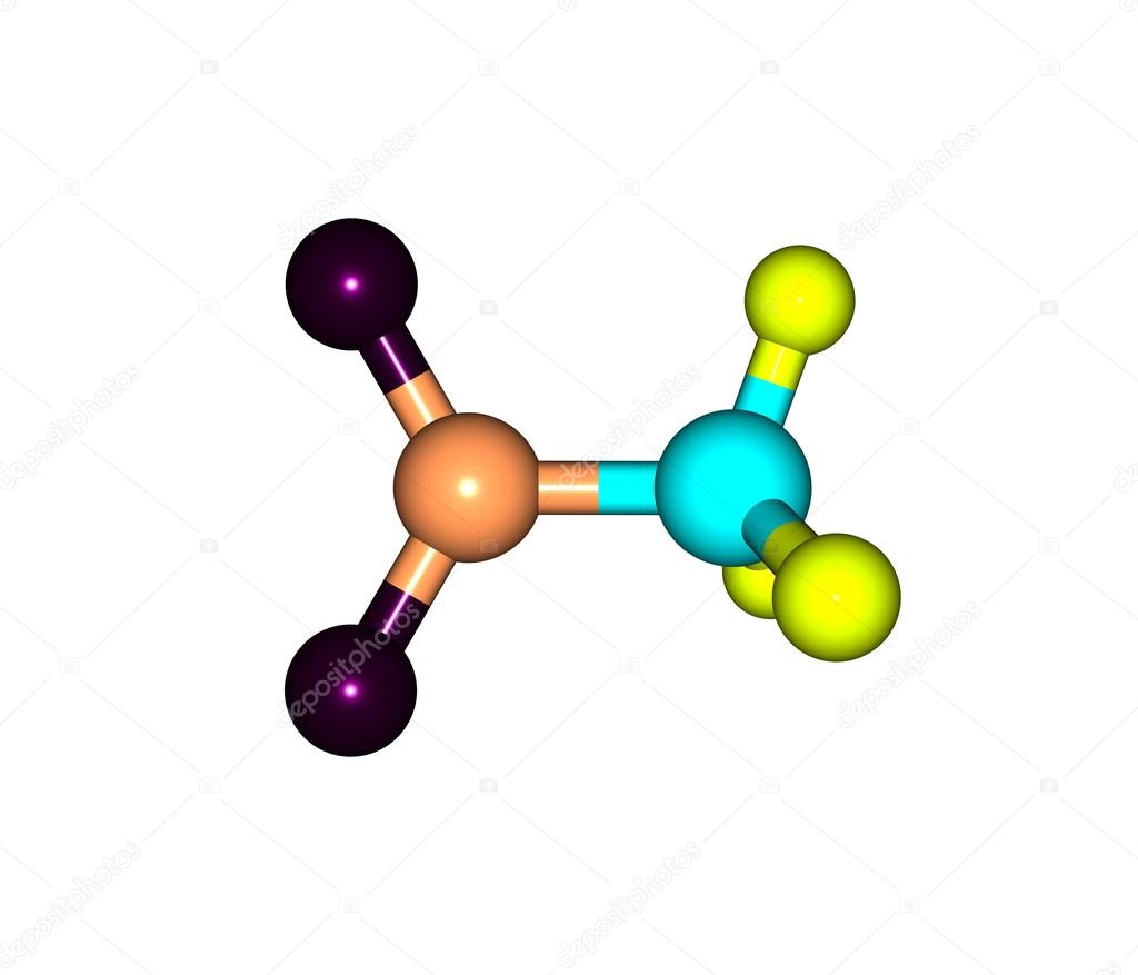Molécula de nitrometano aislada en blanco 2023