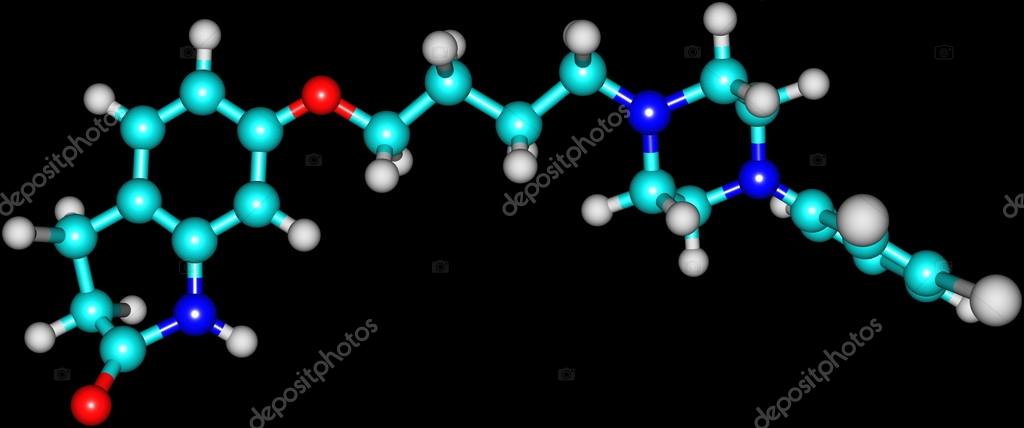 Aripiprazole molecule isolated on black — Stock Photo © olla.davies ...