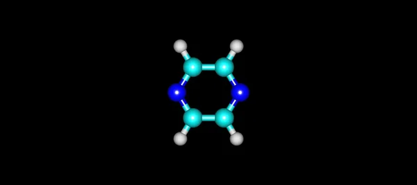 Pyrazine molecule isolated on black - Stock Image - Everypixel