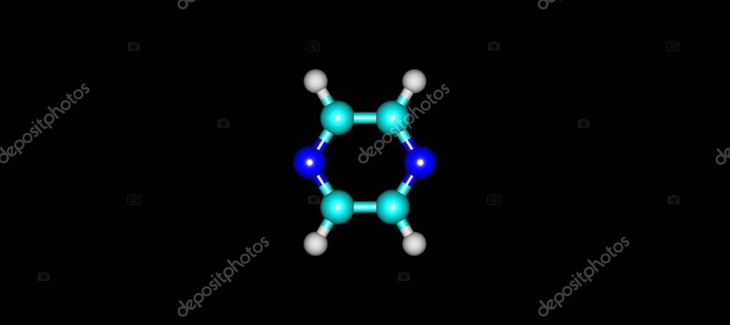 Pyrazine molecule isolated on black — Stock Photo © olla.davies #71114693