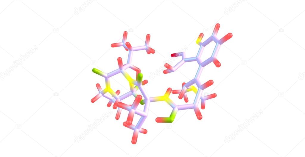 Bromocriptine molecular structure isolated on white — Stock Photo ...