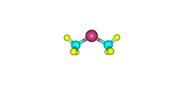 Estructura molecular de dimetilmercurio sobre fondo blanco 2023