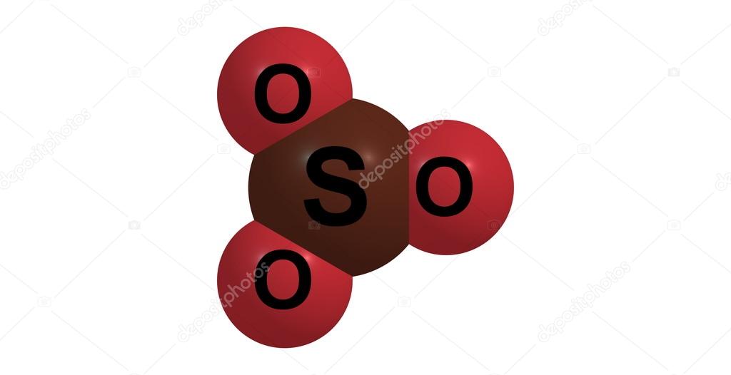 Sulfur trioxide molecular structure on white background Stock ...