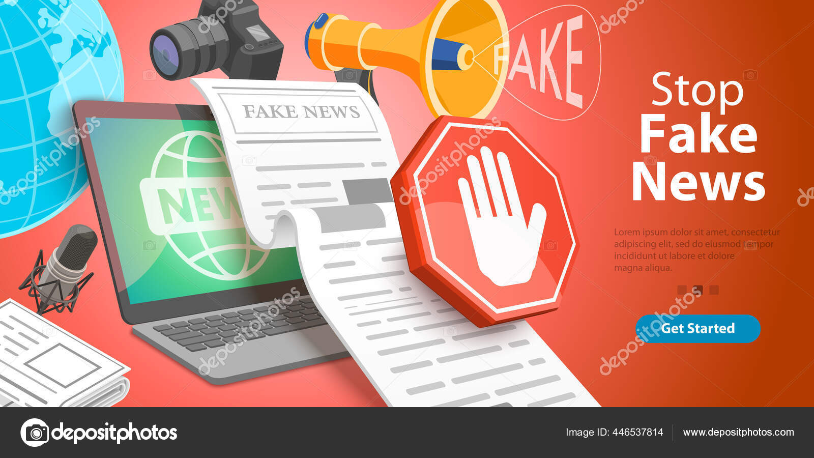 3D Isometric Vector Conceptual Illustration. Stop Lies, Propaganda and ... 3D Isometric Vector Conceptual Illustration. Stop Lies, Propaganda and ...