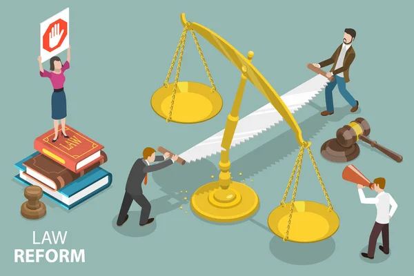 Ilustraci n conceptual del vector plano isom trico 3D de la reforma de la ley 2024