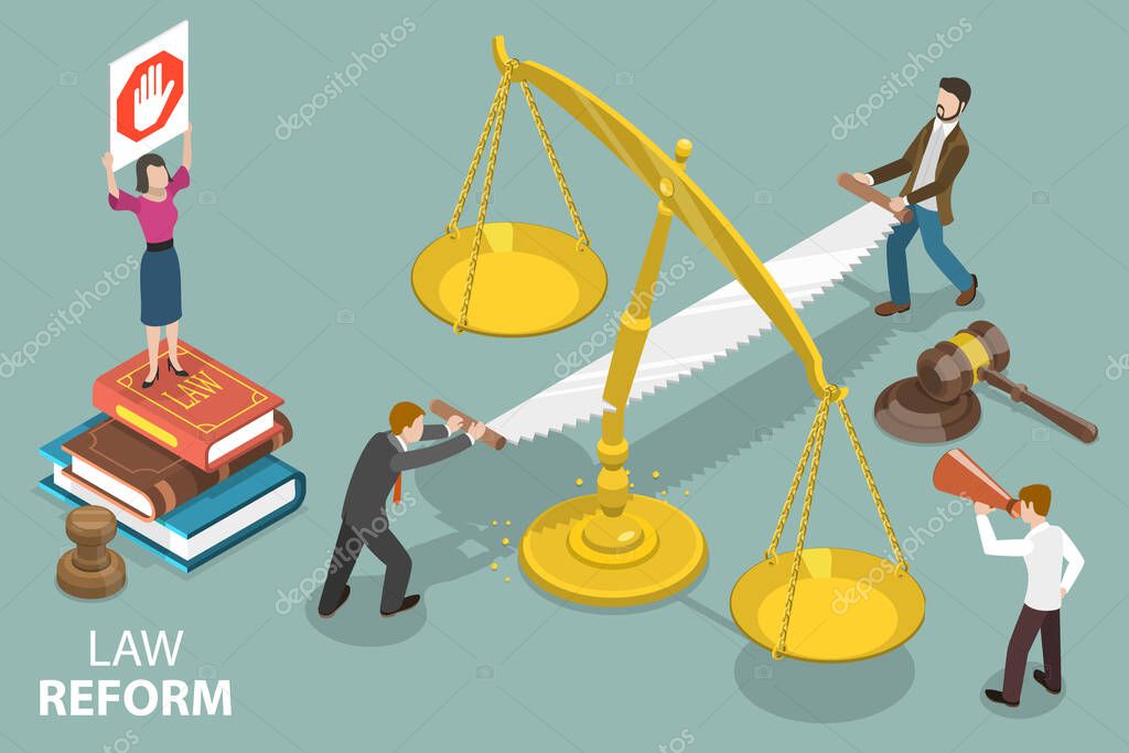 Ilustraci n conceptual del vector plano isom trico 3D de la reforma de la ley 2024