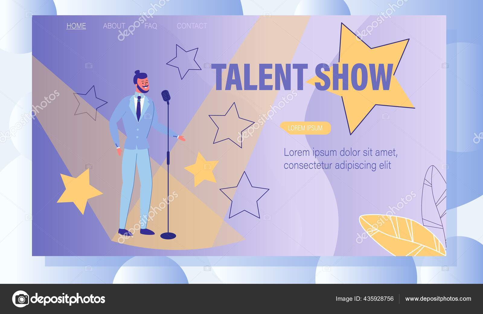 Entertainment Talent Show Young Man Standing Stage Comedian Artist ...