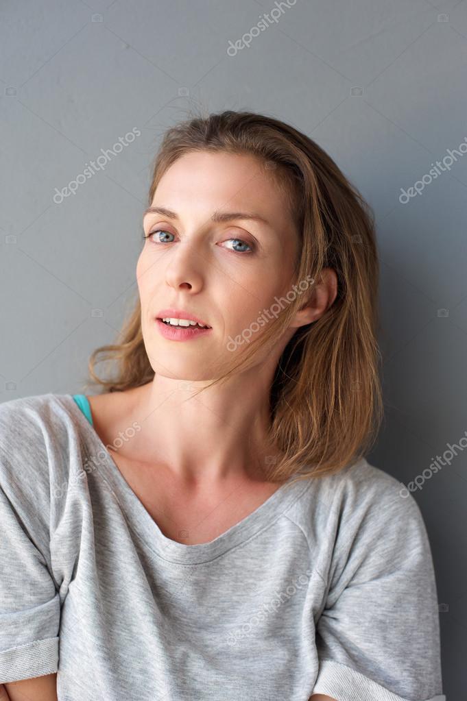 Close up portrait of an older female fashion model — Stock Photo ...