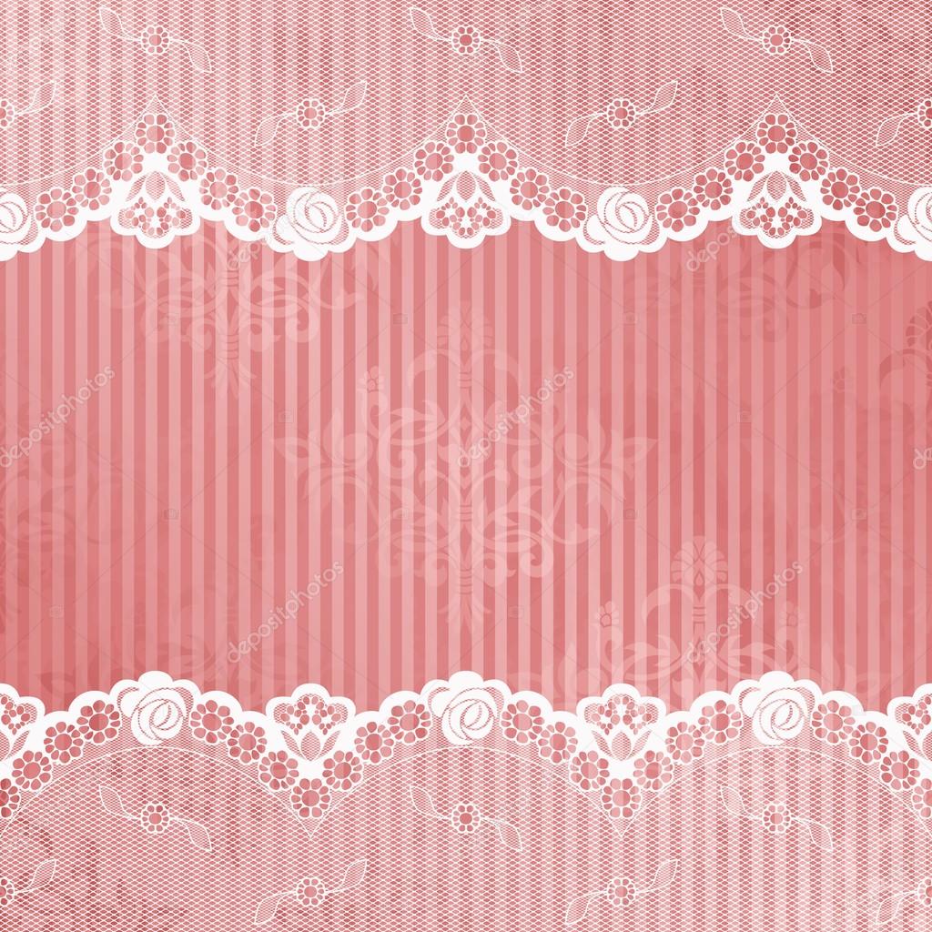 Pink background with elegant white lace Stock Vector Image by ...