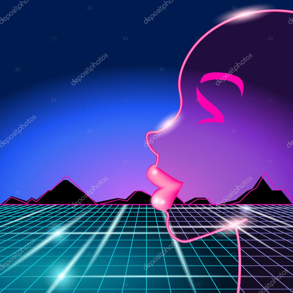 80s background with woman's face Stock Vector Image by ©karolinal #97048748