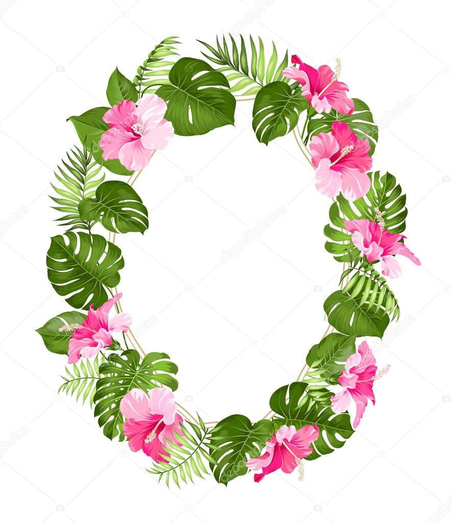 Tropical Flower Border Vector | Best Flower Site