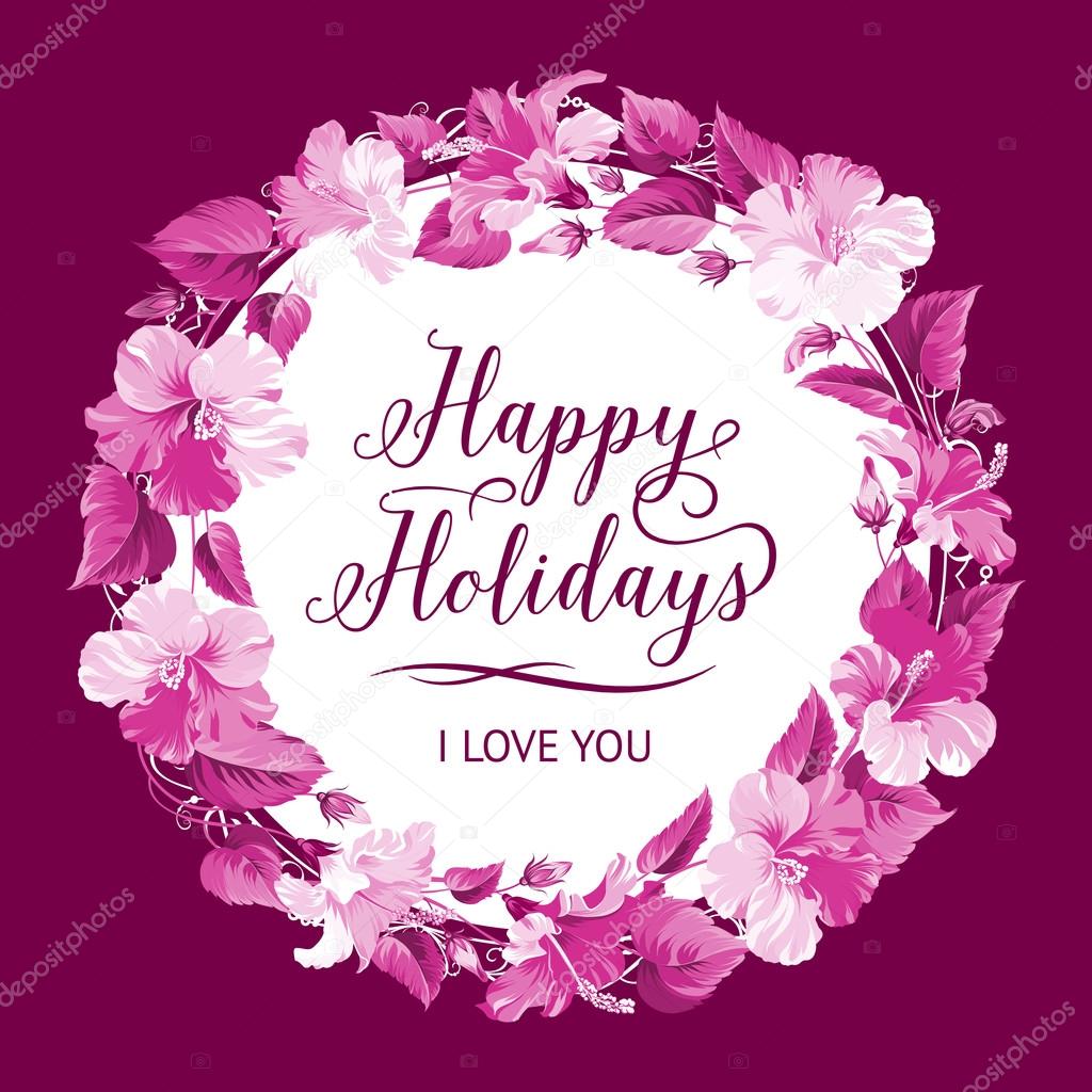 Rose mallow garland. Stock Vector by ©Kotkoa 84398328