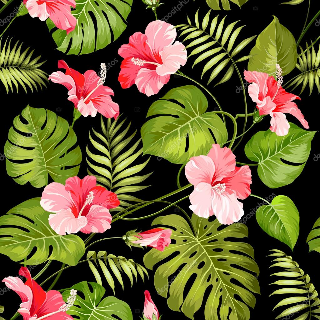 Tropical flower pattern. — Stock Vector © Kotkoa #87548348